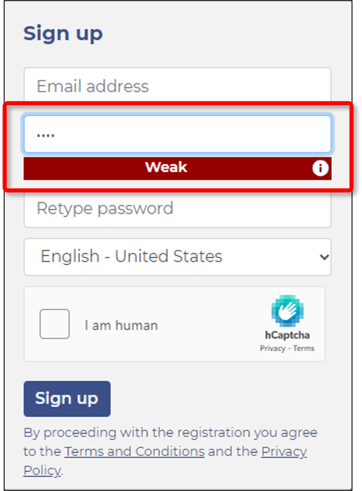 Weak password – DWService – Docs