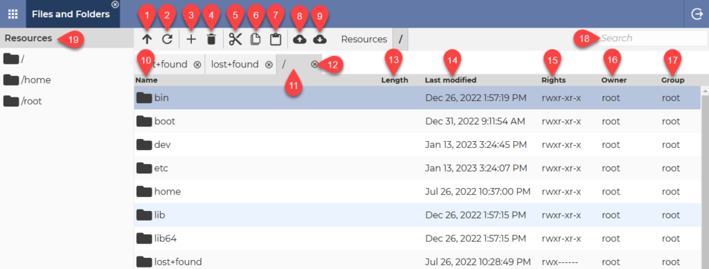 Files and Folders application – DWService – Docs