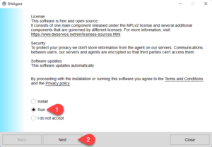 Run the Agent – DWService – Docs