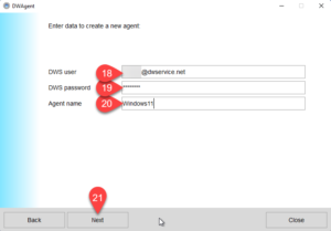 Windows – Install the Agent with Credentials – DWService – Docs