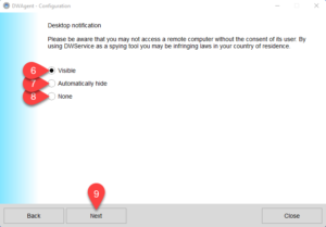 Desktop notification – DWService – Docs